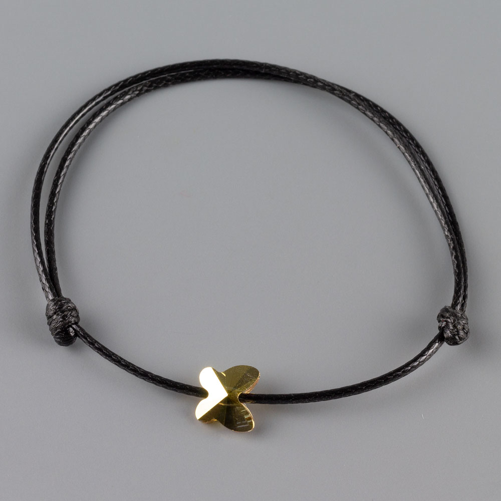 Гривна с пеперуда кристал Swarovski в златист цвят - Charm